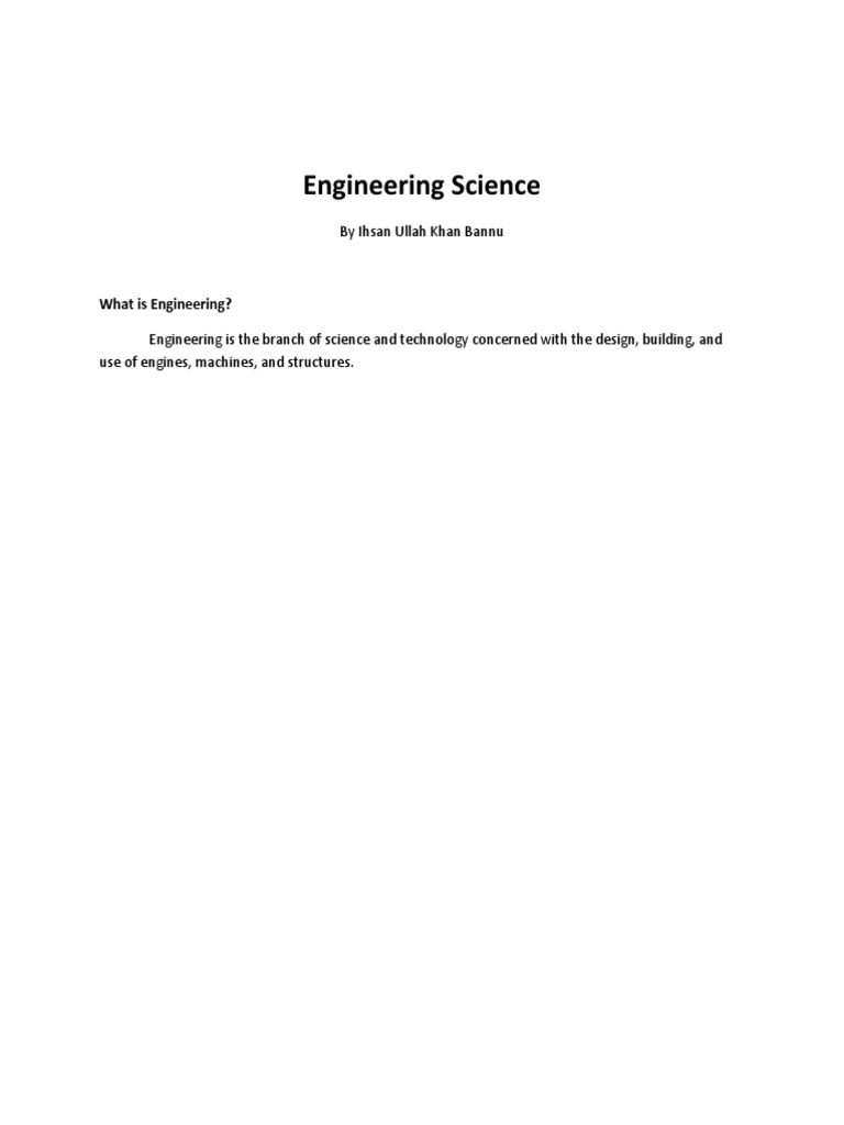Engineering Science: by Ihsan Ullah Khan Bannu | PDF