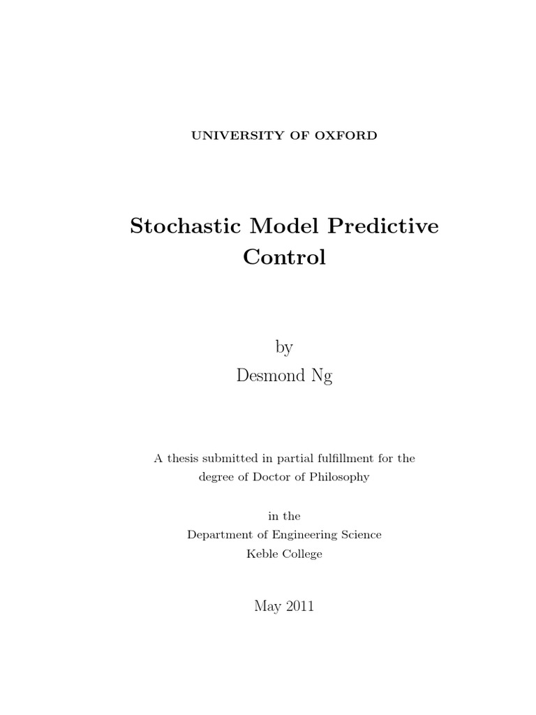 Stochastic Model Predictive Control | PDF | Mathematical Optimization | Linear Programming