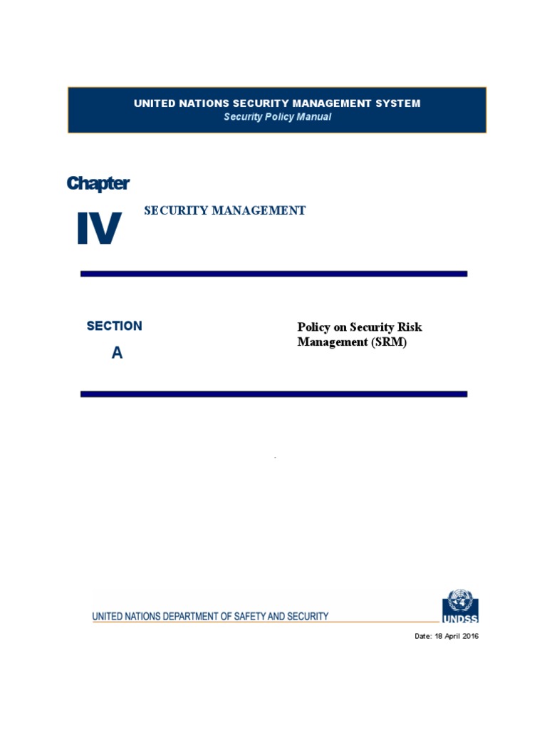 SPM - Chapter IV - Section A - Security Risk Management - Approved 18 A ...
