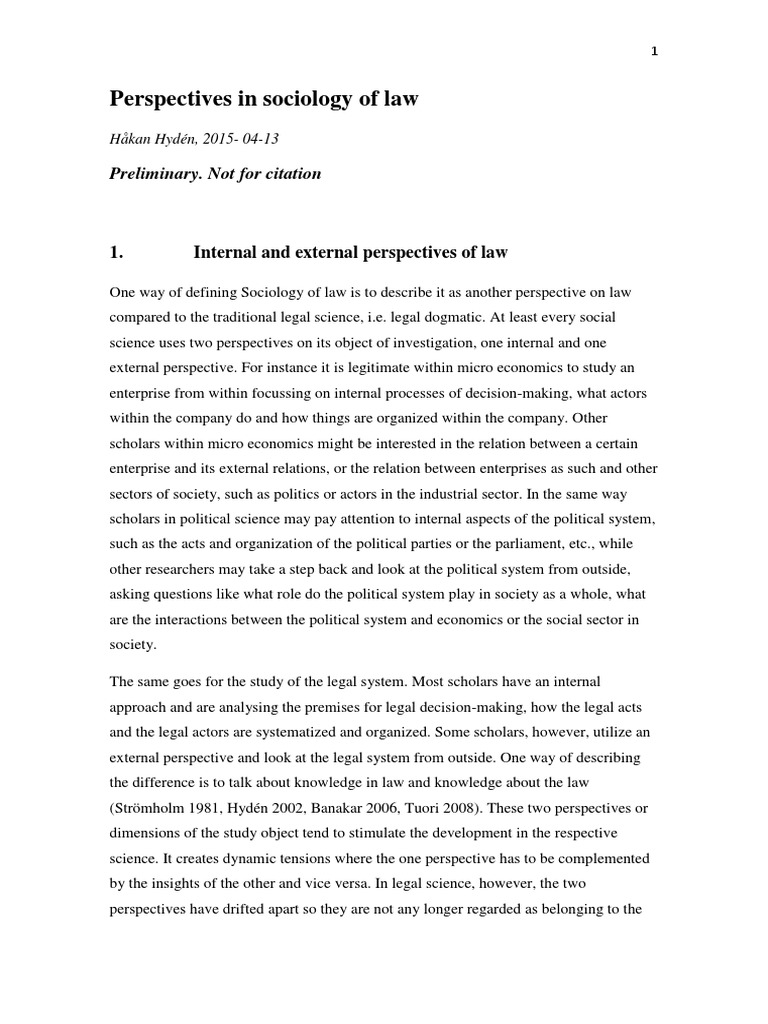 Internal and External Perspectives of Law | PDF | Jurisprudence | Norm (Social)