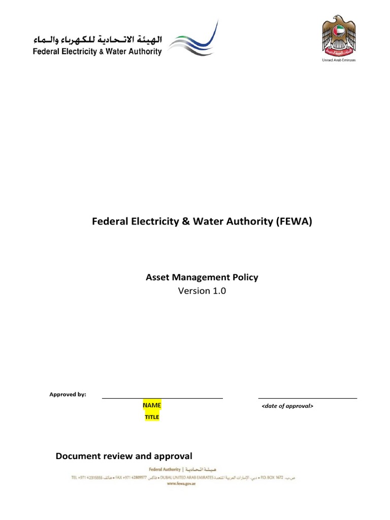 FEWA Asset Management Policy | PDF | Computer Security | Security