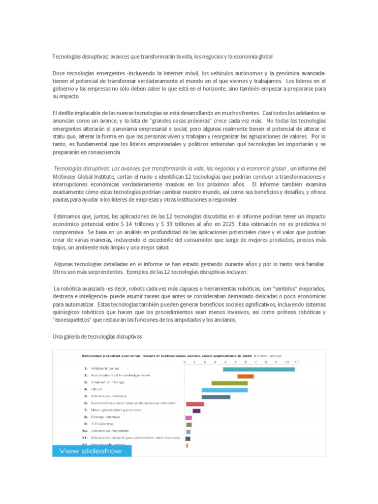 Tecnologías Disruptivas | PDF | Robot | Robótica