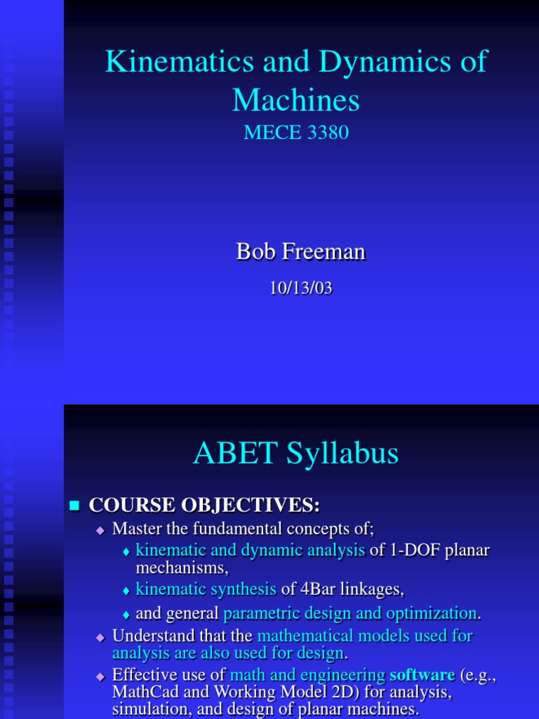 Kinematics and Dynamics | PDF | Kinematics | Force