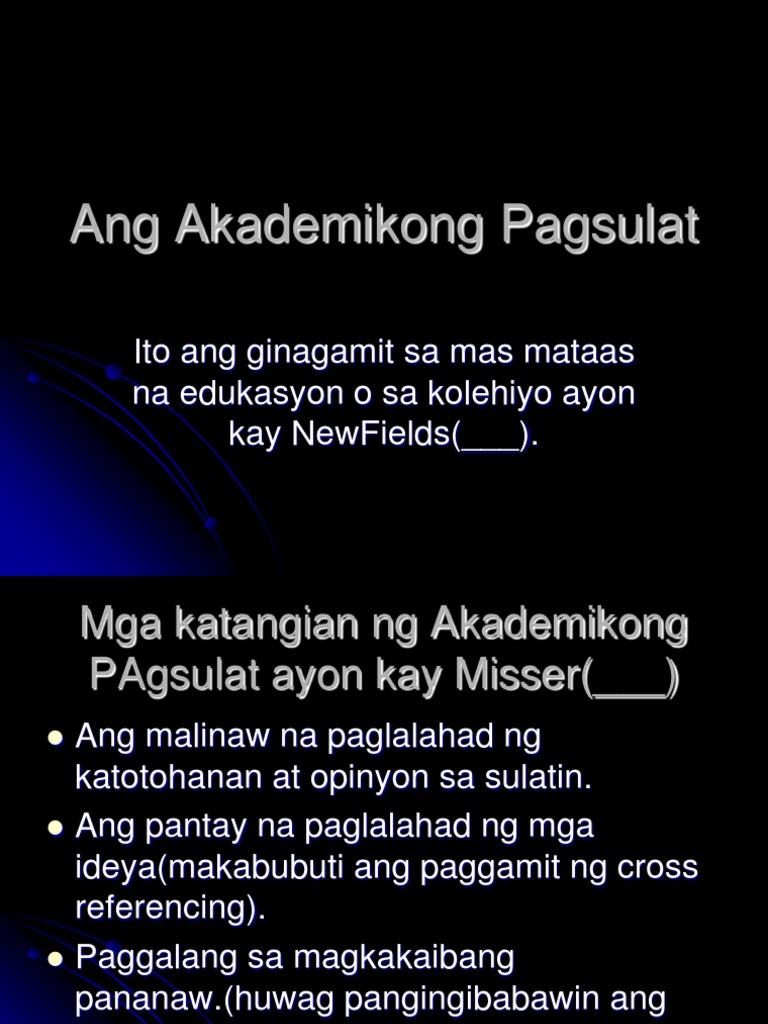 Ang Akademikong Pagsulat | PDF