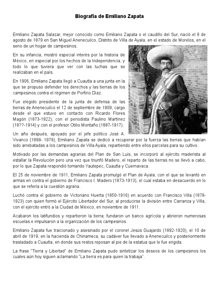 Emiliano Zapata Biografia