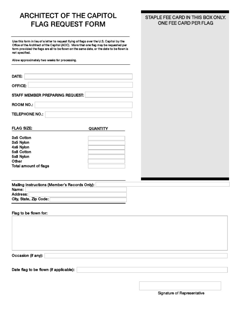 Capitol Flag Request Form | PDF