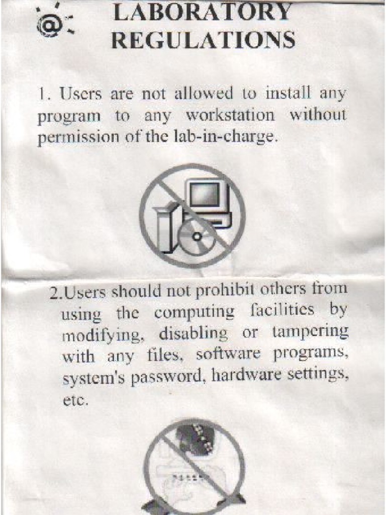Rules and Regulation For Comlab | PDF