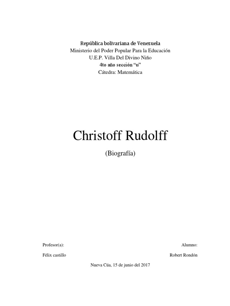 Christoff Rudolff | PDF