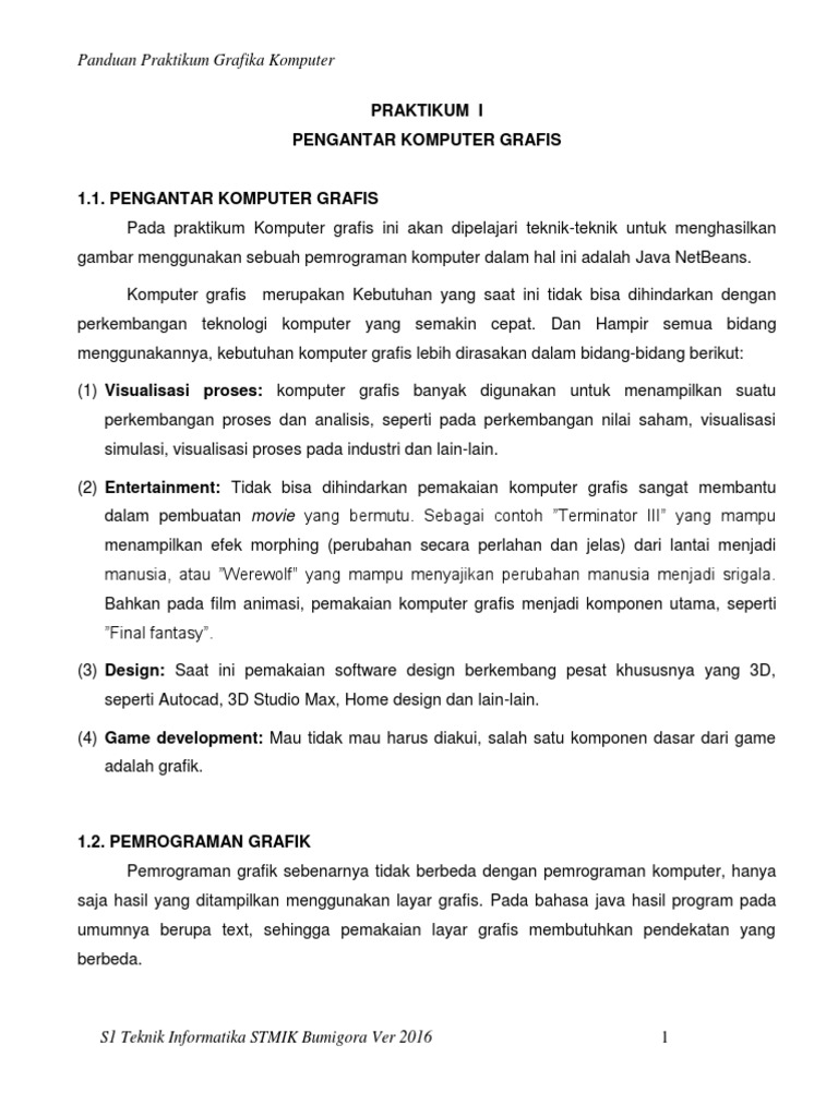 Modul01 Praktikum Grafikom Java | PDF