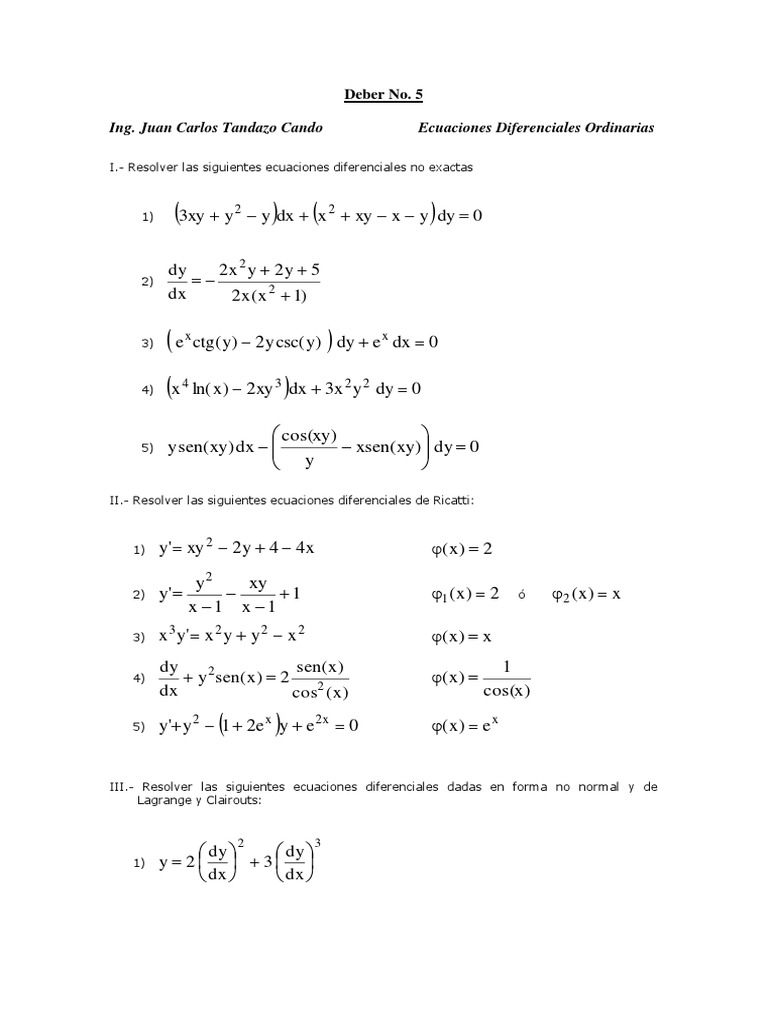 Deber 5 de EDO | PDF
