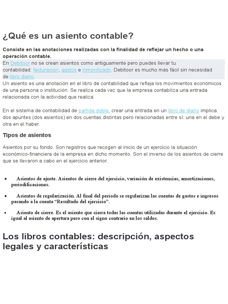 Qué Es Un Asiento Contable | PDF | Contabilidad | Business