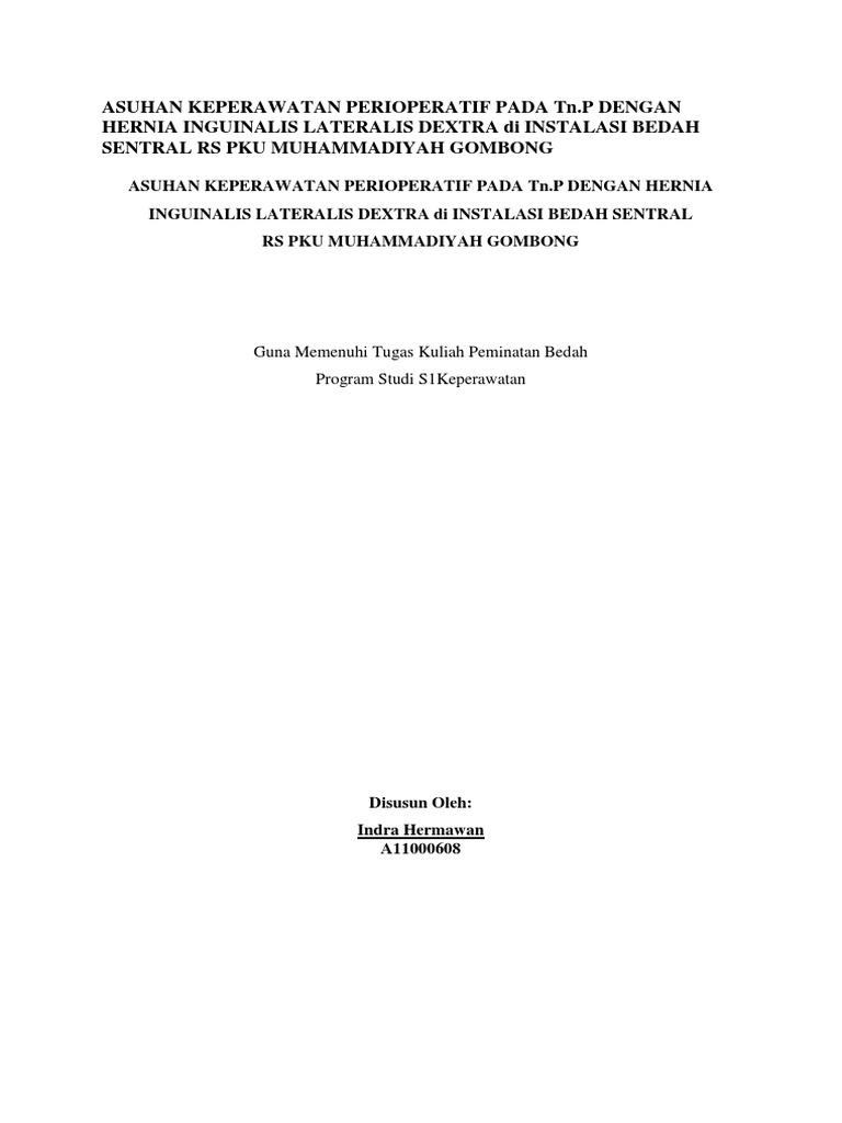Asuhan Keperawatan Perioperatif Pada TN | PDF