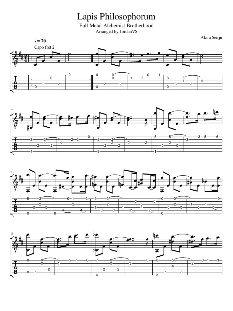 Lapis Philosophorum Guitar Tab (Sheet) | PDF | Guitars | European ...
