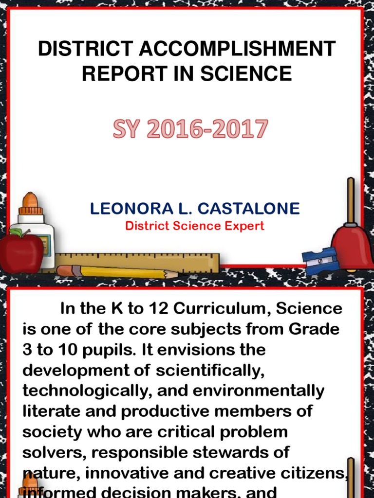 Accomplishment Report in Science | PDF | Science | Cognition