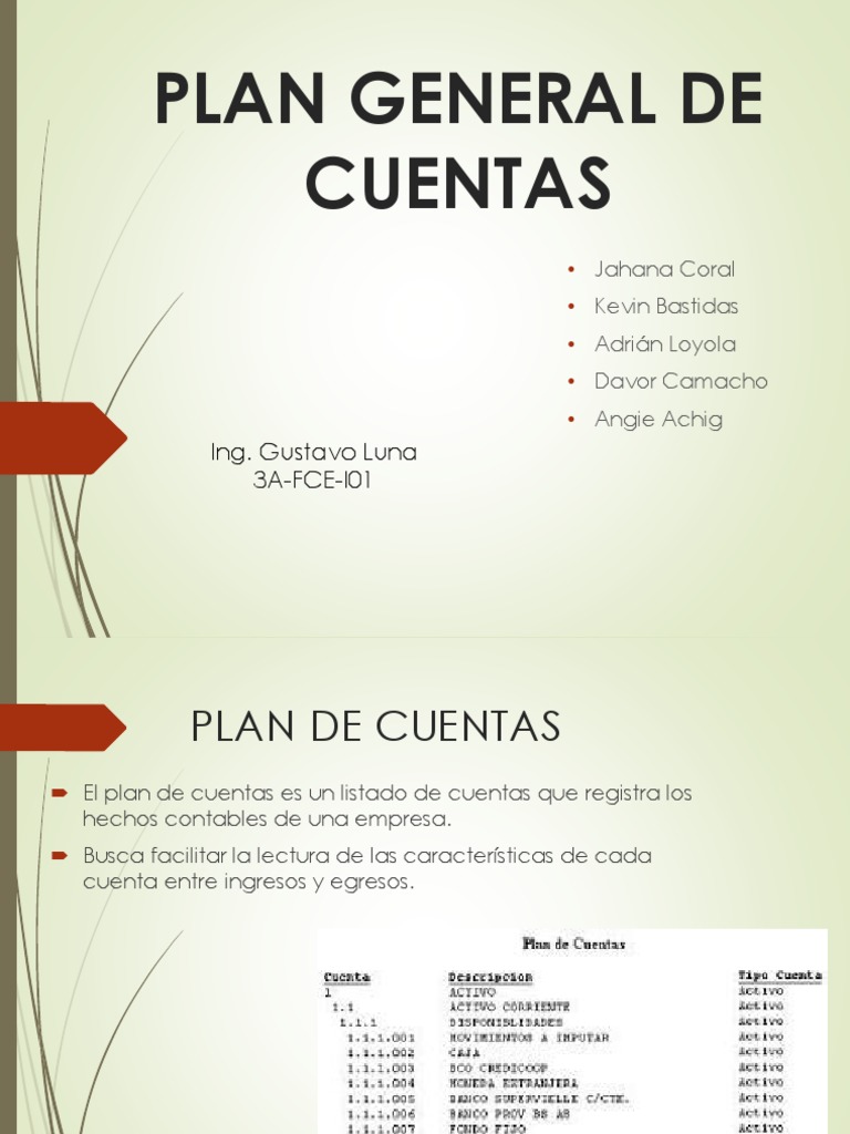 Plan General de Cuentas | Descargar gratis PDF | Contabilidad ...