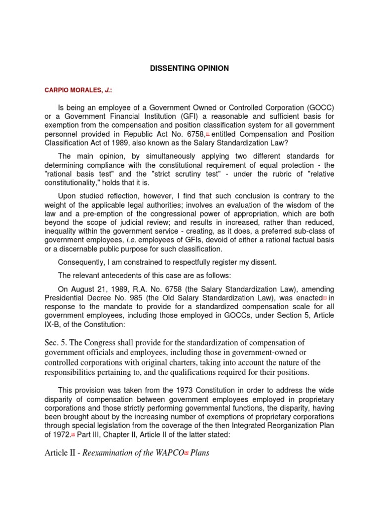 Dissenting Opinio3 | PDF | Equal Protection Clause | Rational Basis Review