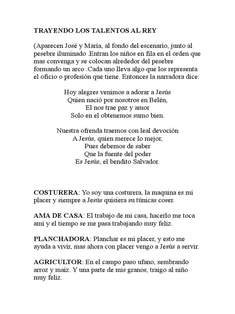 Trayendo Los Talentos Al Rey | PDF | María, madre de Jesús | Jesús