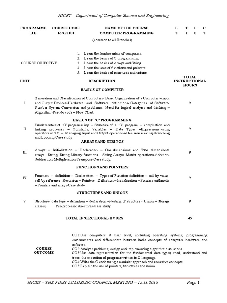 Cp And Cp Lab Pdf C Programming Language Pointer Computer