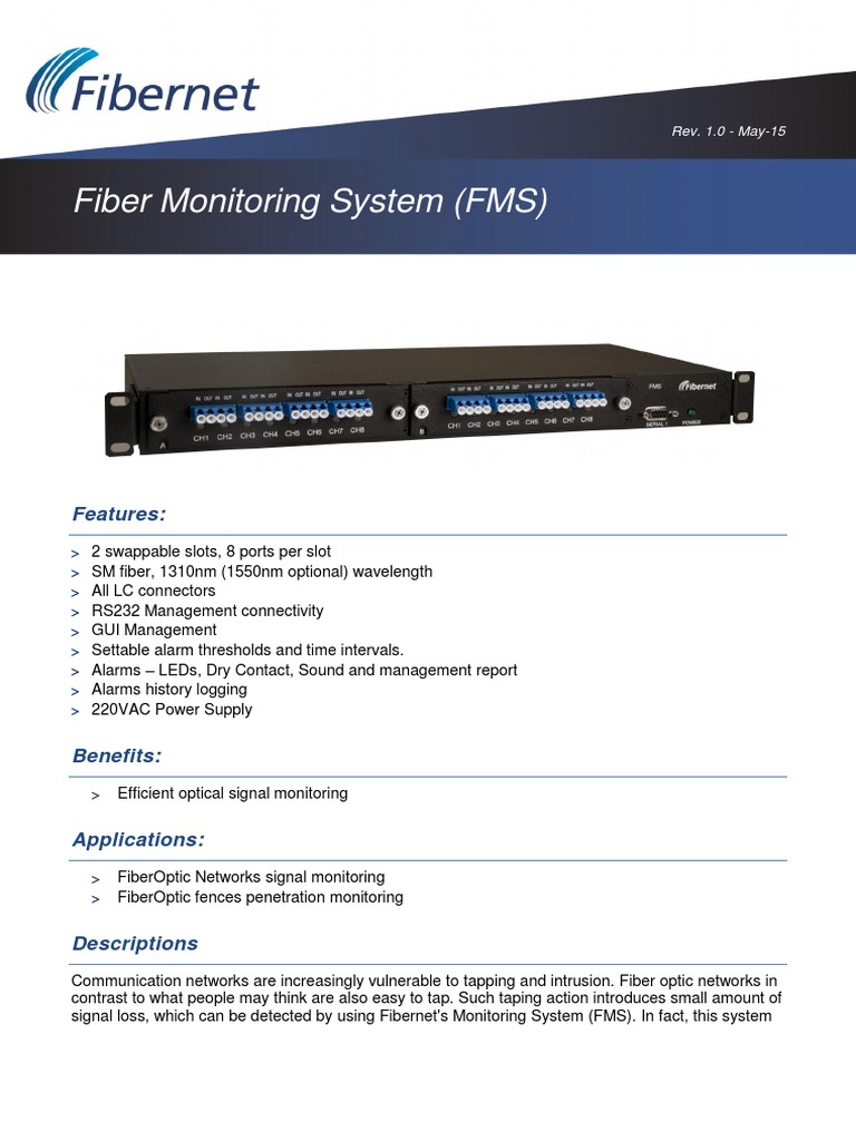 Fiber Monitoring System (FMS) | Optical Fiber | Frequency Modulation