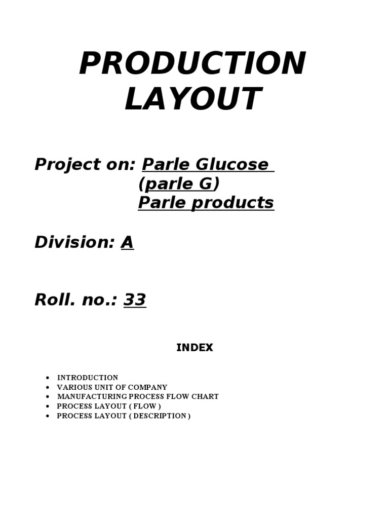 Production Layout of Parle G Biscuits | PDF | Dough | Engines