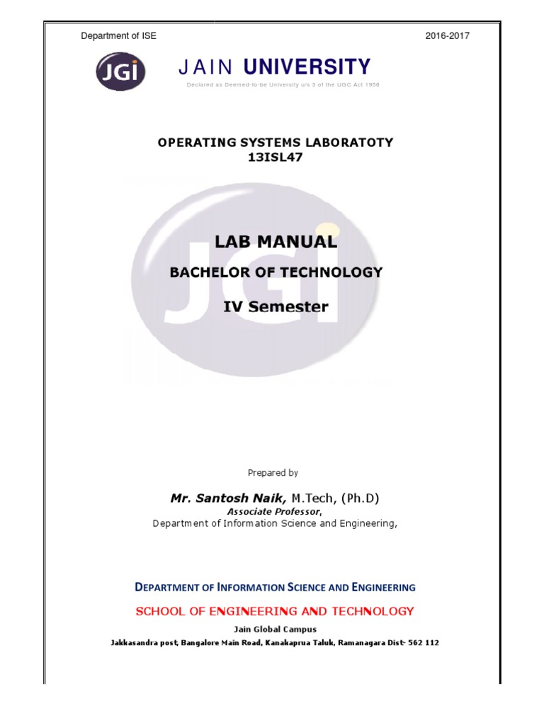 Os Lab Manual Pdf Scheduling Computing Operating System Technology