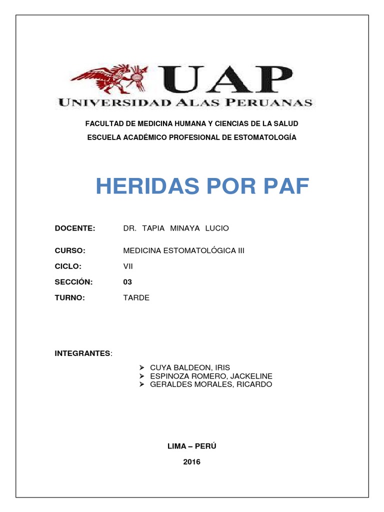 Heridas Por Paf | PDF | Proyectiles | Balística