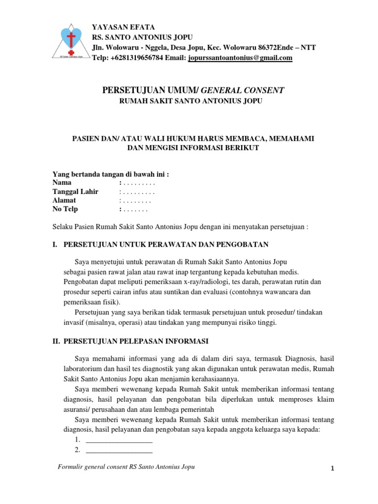 Formulir General Consent | PDF
