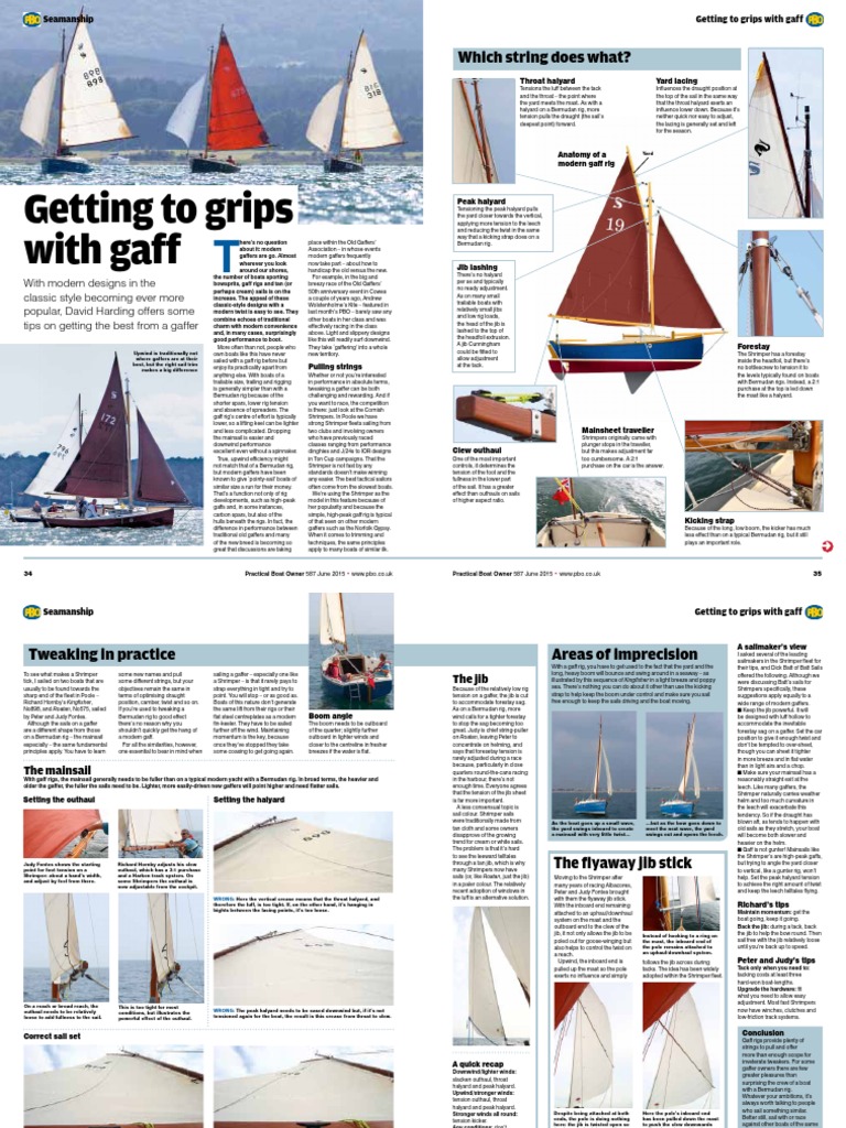 Gaff Article | PDF | Sail | Rigging