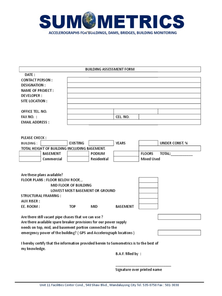 Building Assessment Form 2016 | PDF