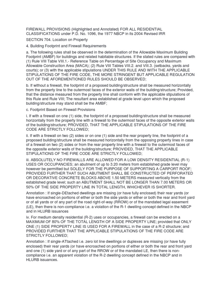 Firewall Provisions | PDF | Wall | Easement