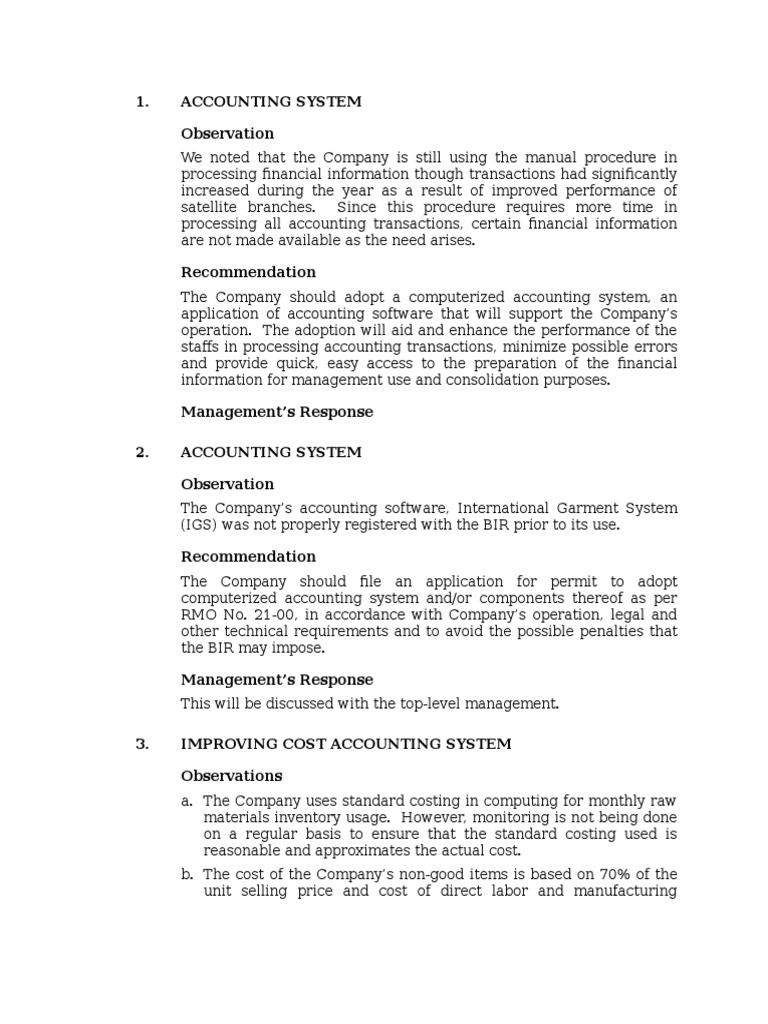 Accounting System | PDF | Inventory | Cost