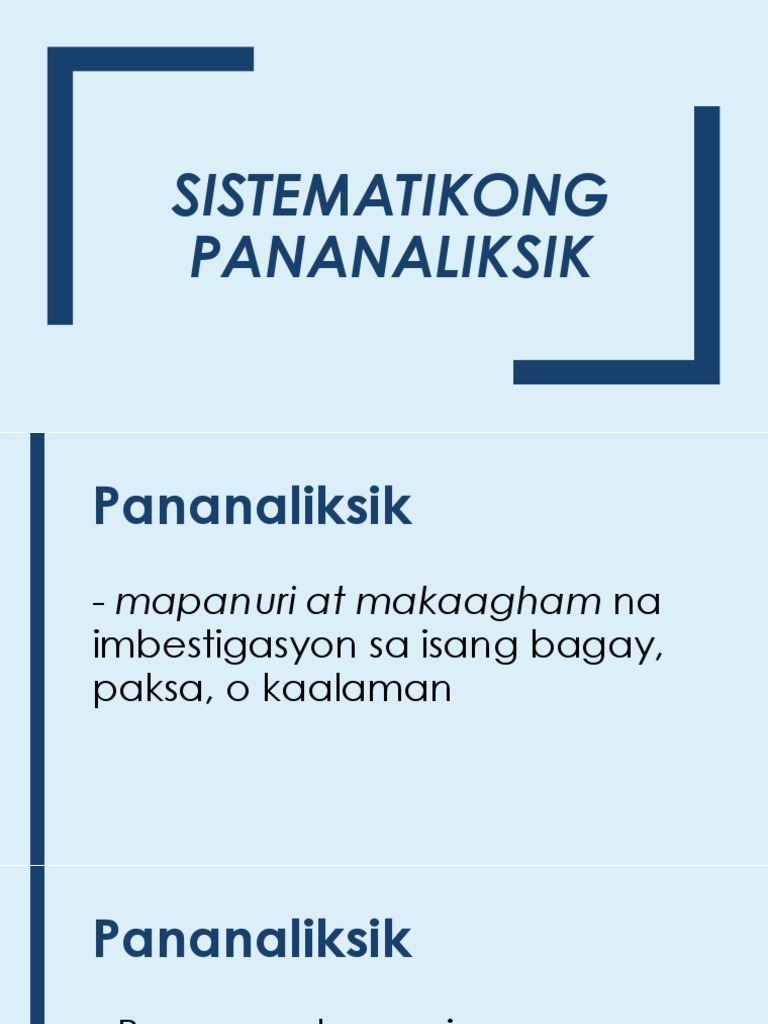 Sistematikong Pananaliksik | PDF
