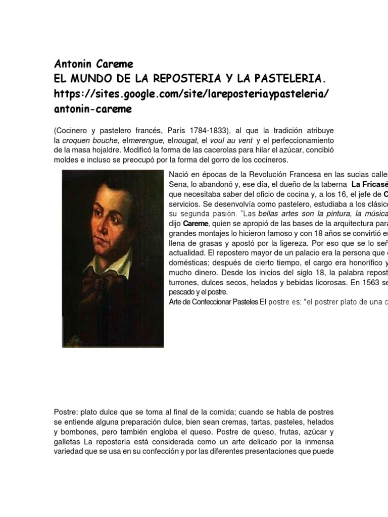 Reposteros Famosos | PDF | Postres | Panadería
