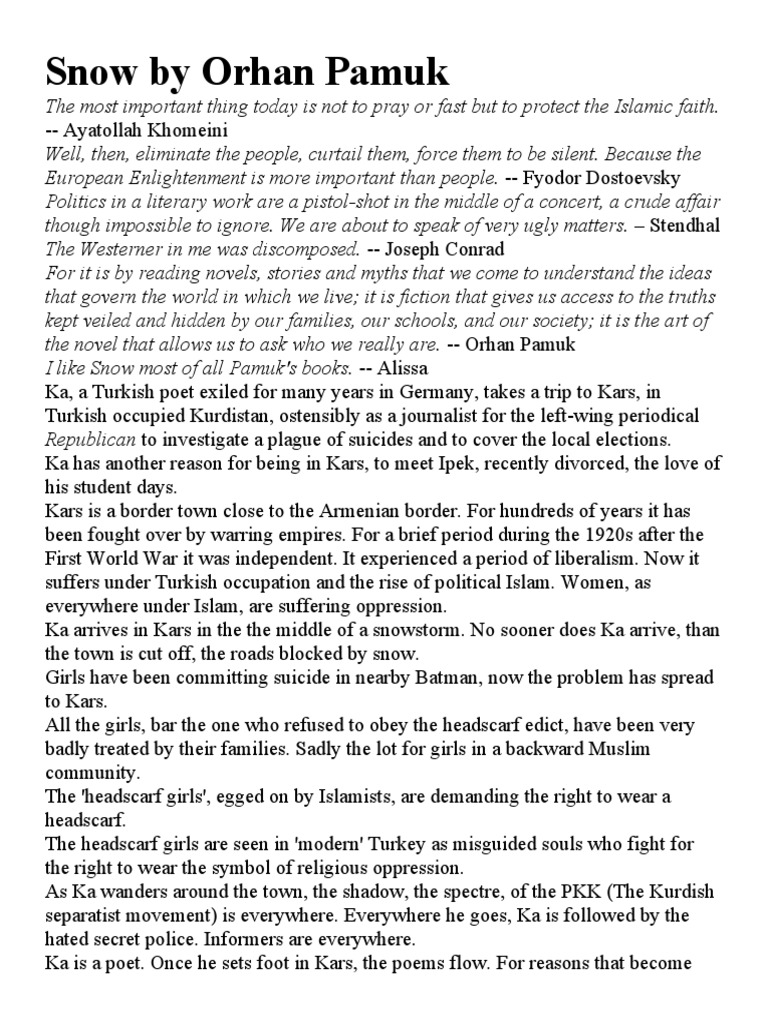 Snow by Orhan Pamuk | PDF | Religion And Belief | Politics (General)