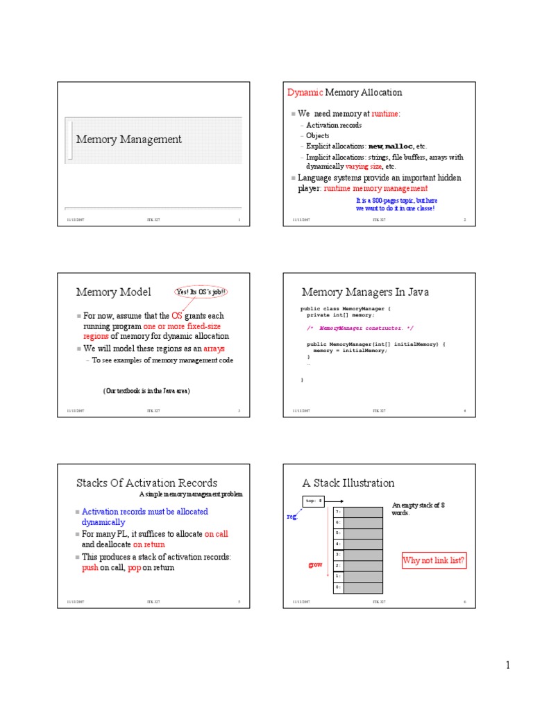 Memory Management Runtime Pdf C Programming Language Computer