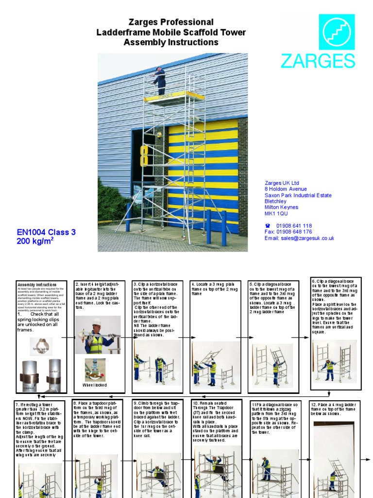 Zarges UK LTD Professional Ladder Frame Instruction Manual | PDF | Scaffolding