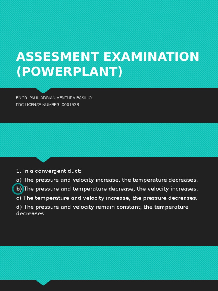 Assesment Exam (Powerplant) | PDF | Engine Technology | Vehicle Technology