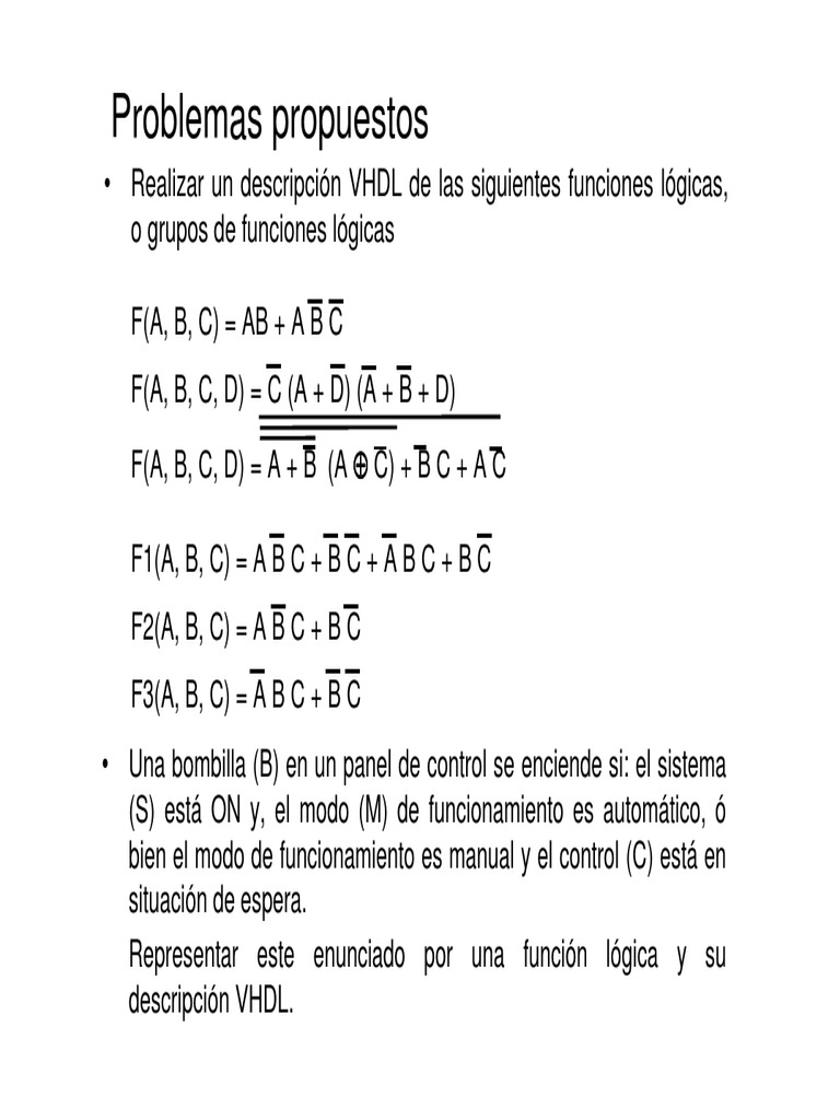 Ejercicios VHDL - Propuesto | PDF | Vhdl | Sensor