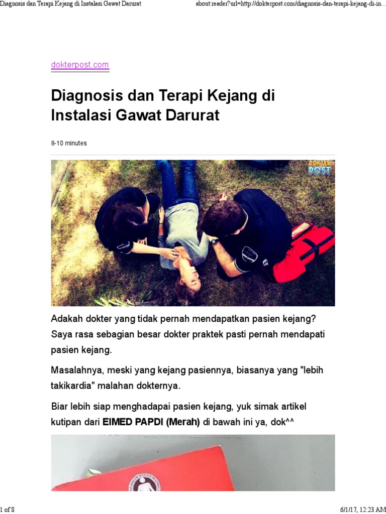 Diagnosis Dan Terapi Kejang Di IGD | PDF