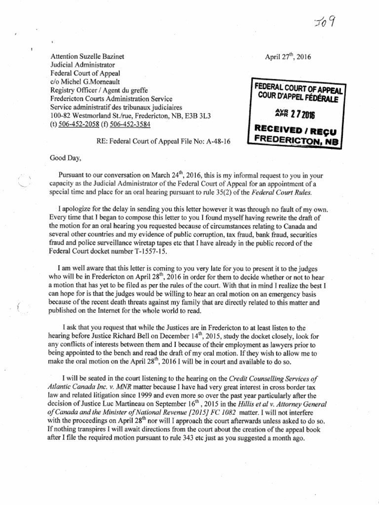 4 Letter of Informal Request For Oral Hearing | PDF