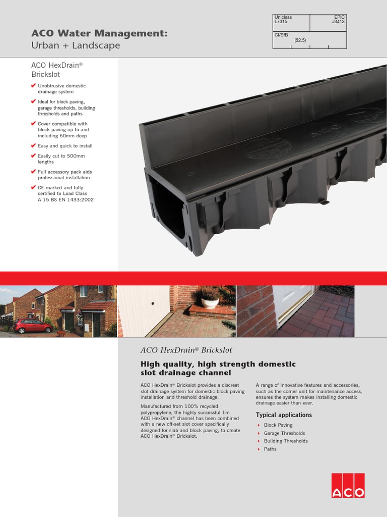 ACO HexDrain Brickslot Brochure | PDF | Drainage | Civil Engineering