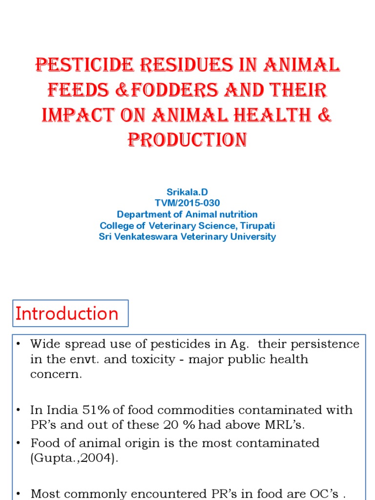 Pesticide Residues in Animal Feeds & Impact on Health | Autoimmunity ...