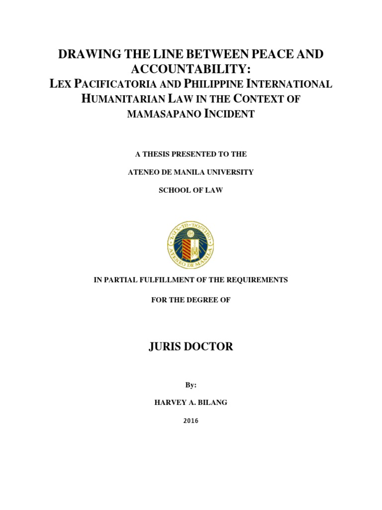 Drawing THE Line Between Peace AND Accountability: L P P I H L C I | PDF