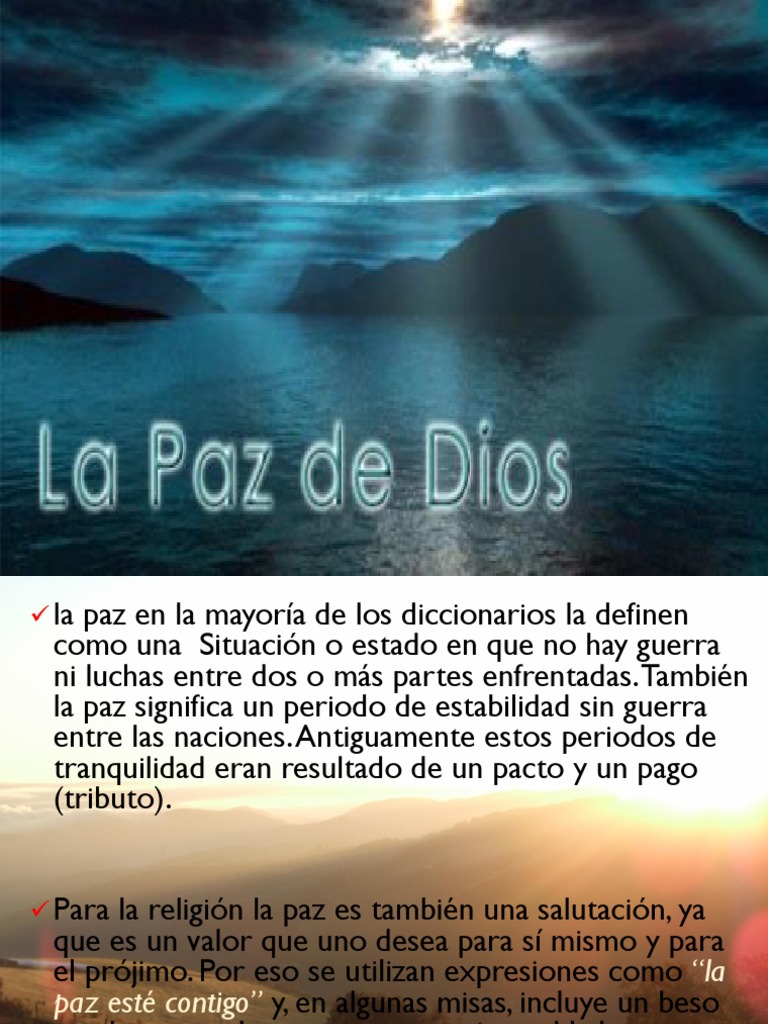 La Paz de Dios. | PDF | Paz | Jesús