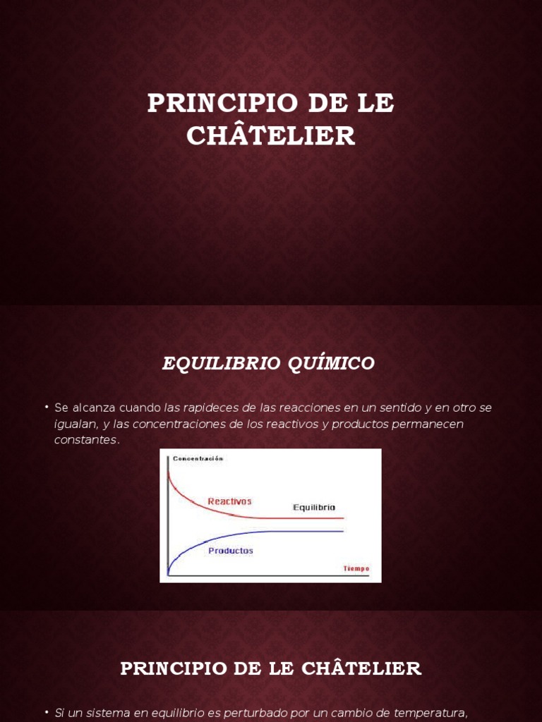 PRINCIPIO de Le Chatelier | PDF | Equilibrio químico | Gases