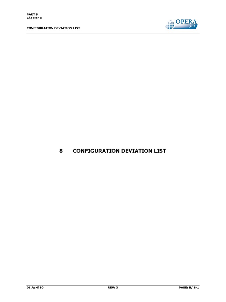 Part B Configuration Deviation List | PDF | Technology & Engineering