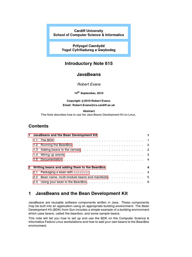 JavaBean and BDK PDF | PDF | Button (Computing) | Computer File
