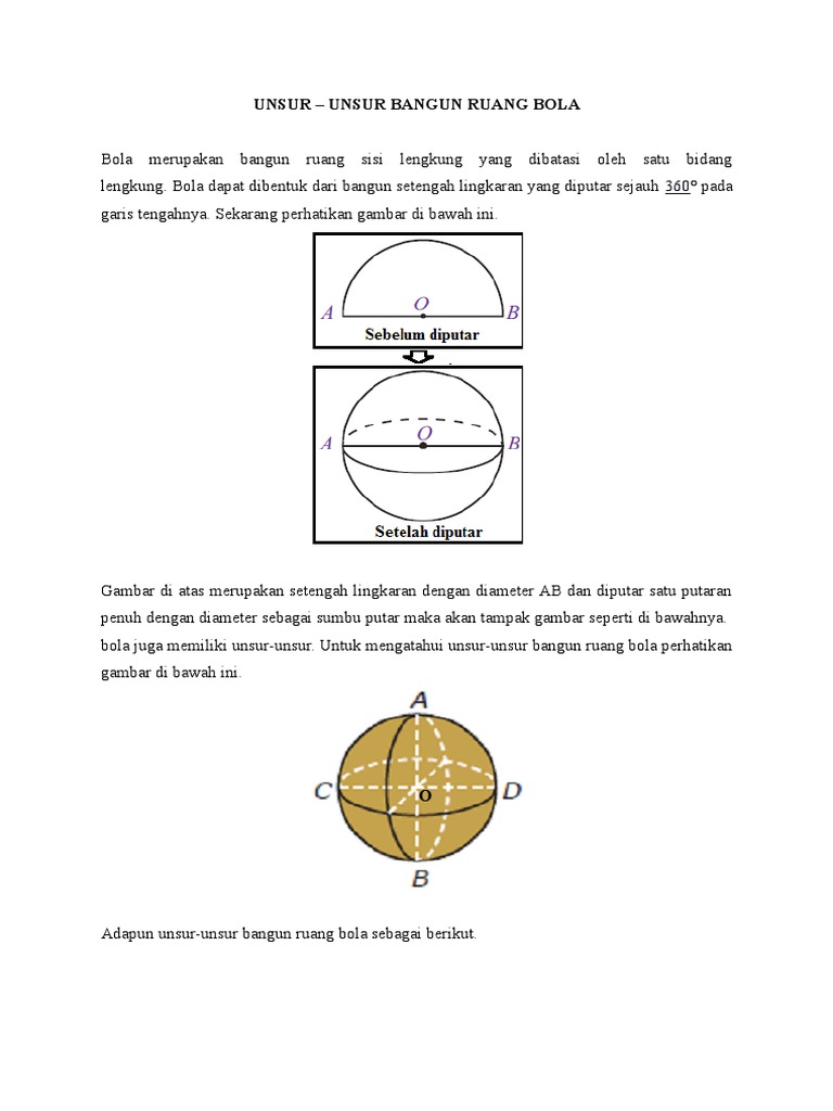 Unsur-Unsur Bangun Ruang Bola | PDF | Olahraga & Rekreasi | Metode ...