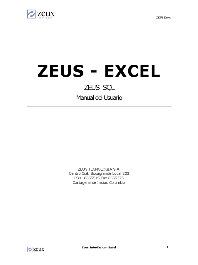 Manual Zeus Excel | PDF | Microsoft Excel | Point and Click