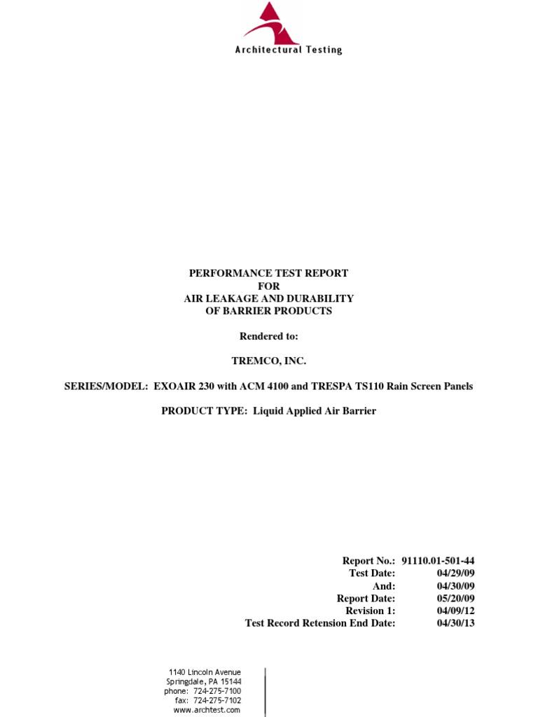 Ea230 - Astm E2357 - E331 | PDF | Wall | Manmade Materials